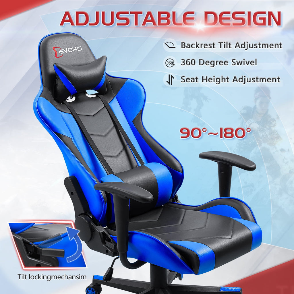 Devoko Gaming Chair High Back Office Chair Racing Style Adjustable Hei