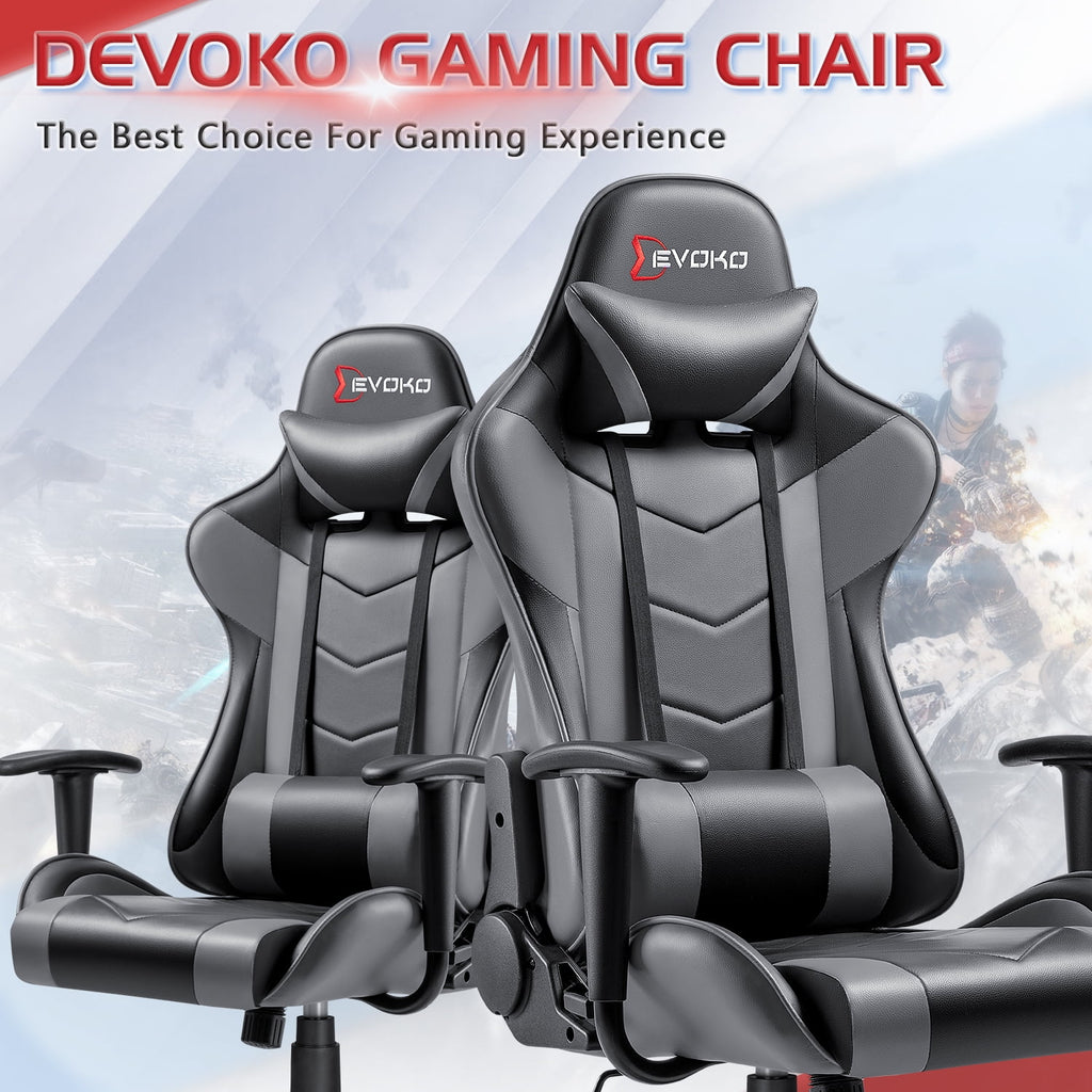 Devoko Gaming Chair High Back Office Chair Racing Style Adjustable Hei