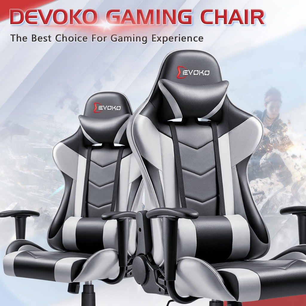 Devoko Gaming Chair High Back Office Chair Racing Style Adjustable Hei