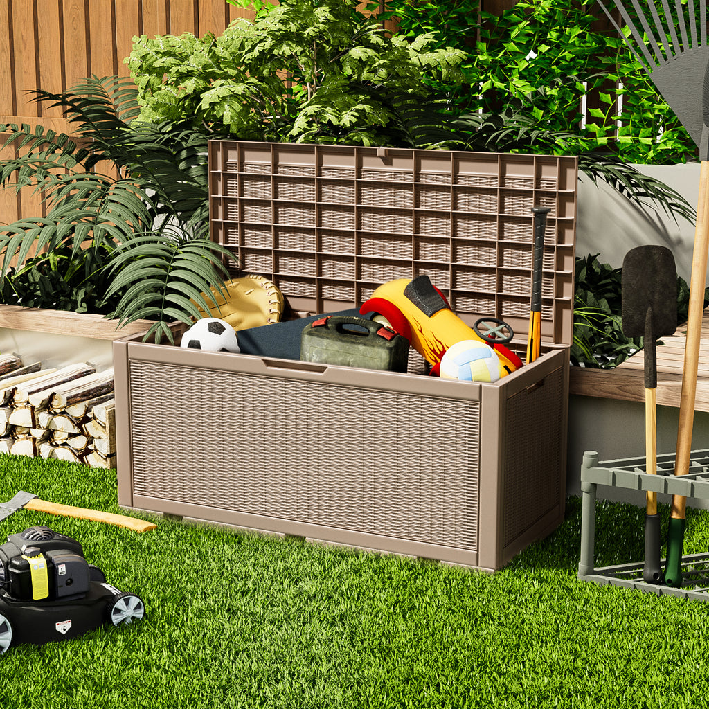 Devoko 100 Gallon Deck Box, Outdoor Storage Bin, Waterproof