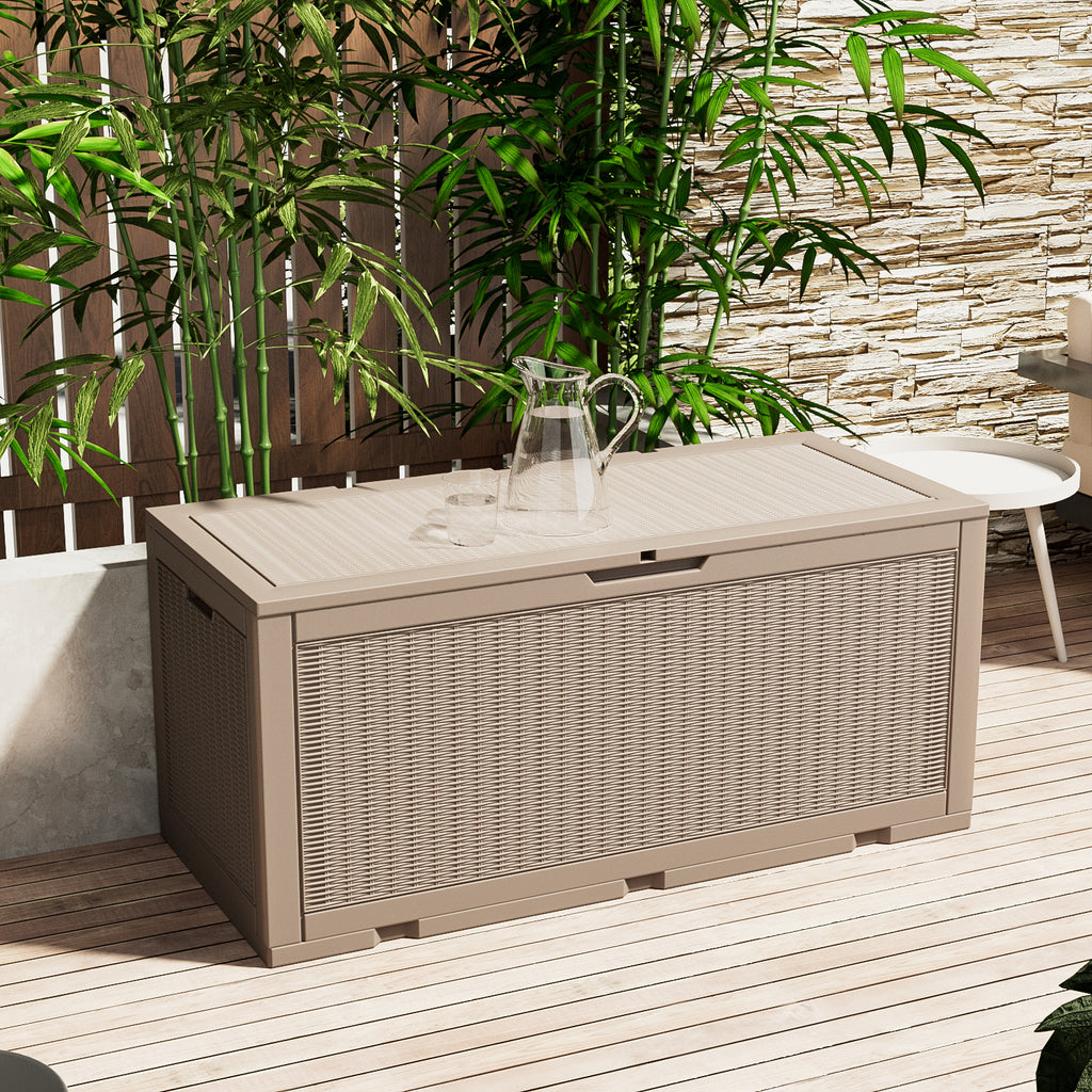 Devoko 100 Gallon Deck Box, Outdoor Storage Bin, Waterproof